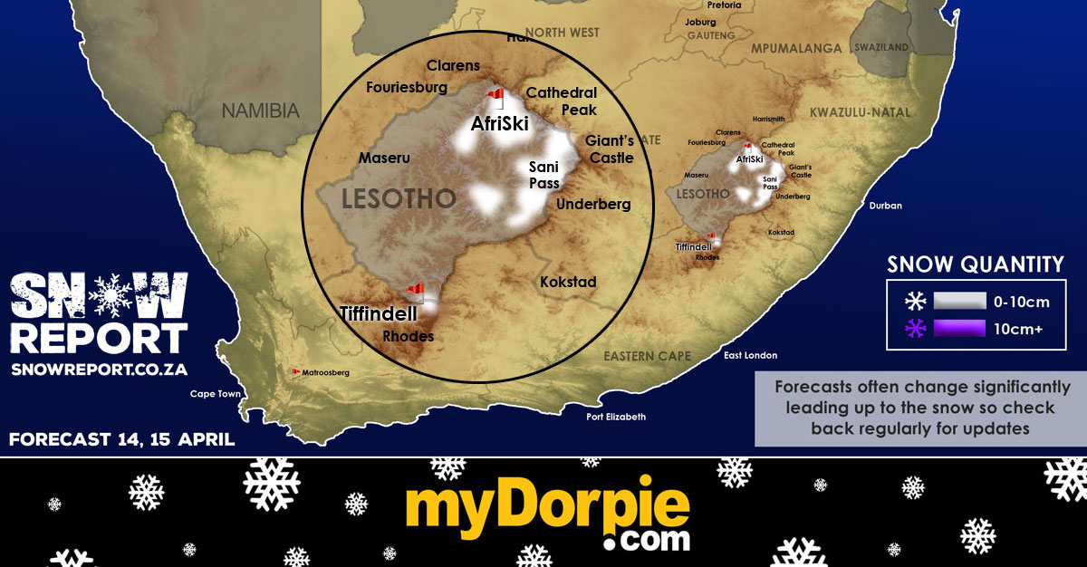 Snow expected for the Lesotho Drakensberg tomorrow