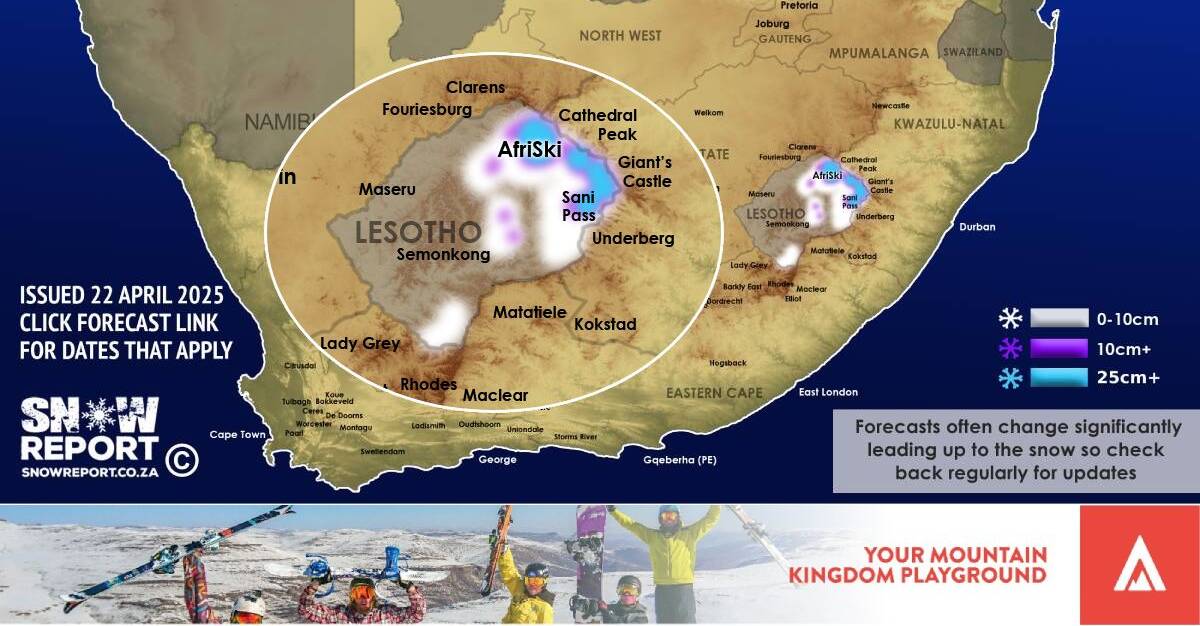 Snow has fallen and more expected for Lesotho from Wednesday