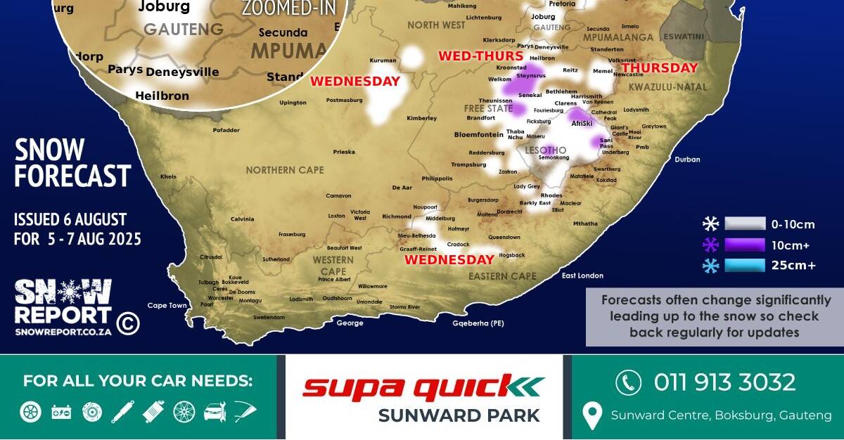 More snowfall possible in a few SA provinces and Lesotho, with ...