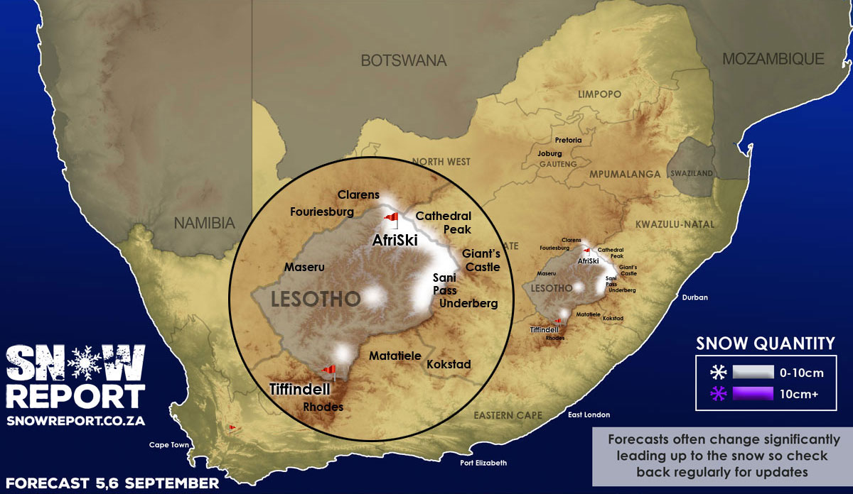 Light snow still possible for the Drakensberg and Lesotho
