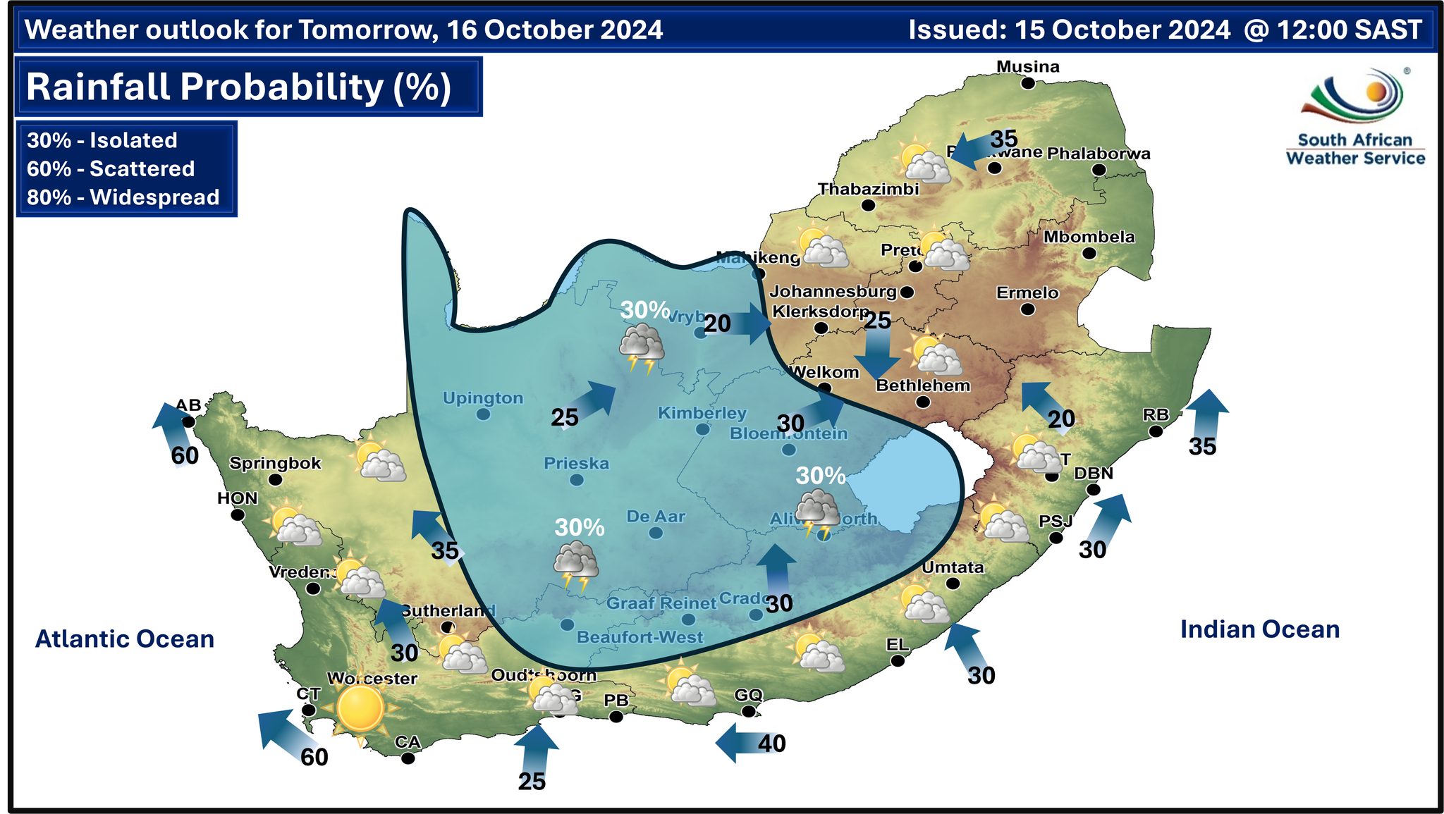 Flood warning issued as first big rains forecast for Gauteng and the north