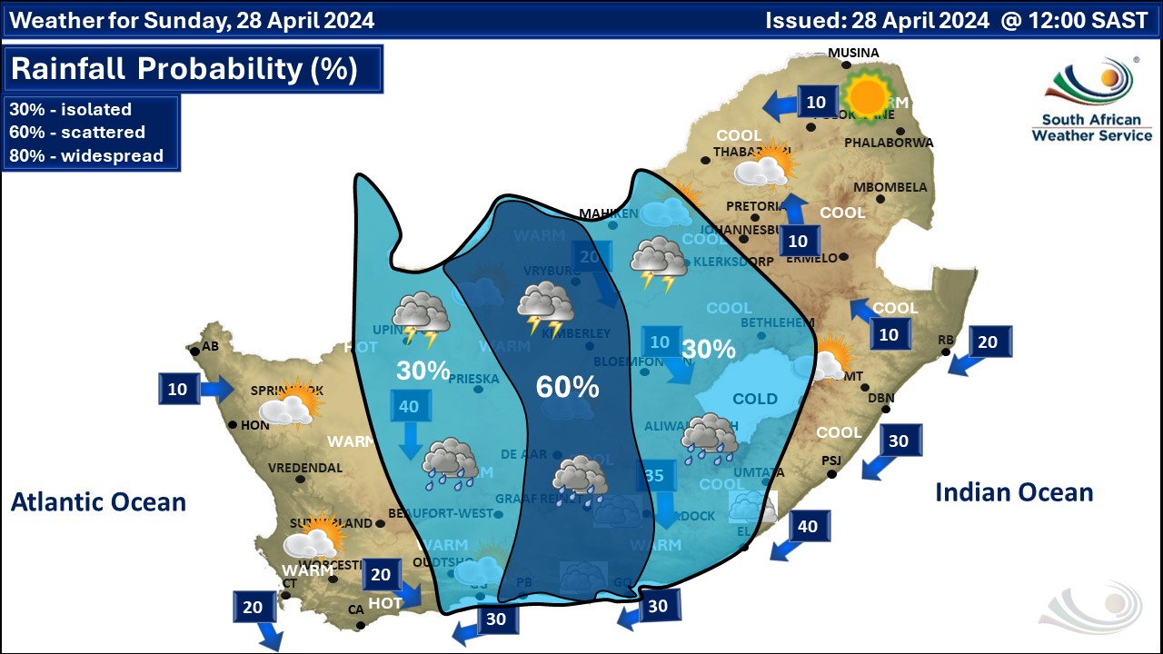 South Africa Weather Map