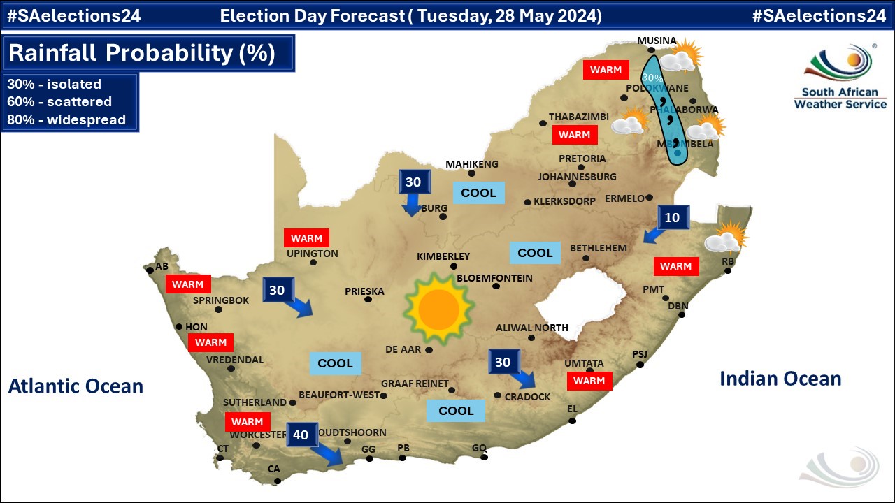 Weather warnings from SAWS and coastal rain later in the week