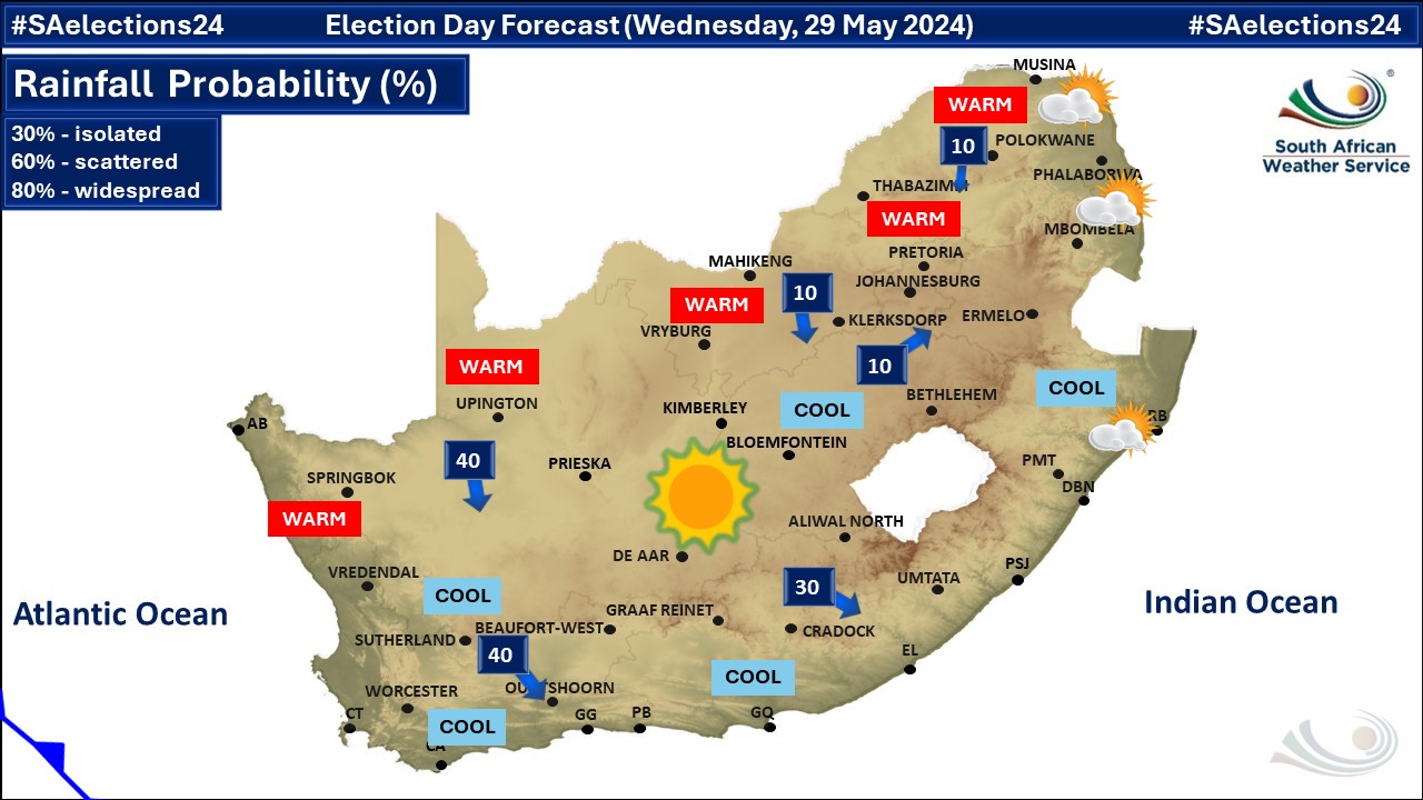 Weather warnings from SAWS and coastal rain later in the week