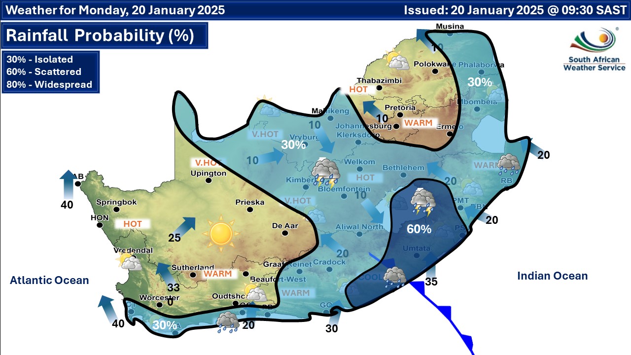 Warnings for gale-force wind on the coast and severe thunderstorms over ...